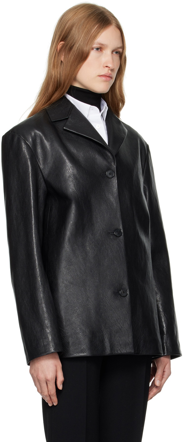 The Row Black Fabian Leather Jacket The Row