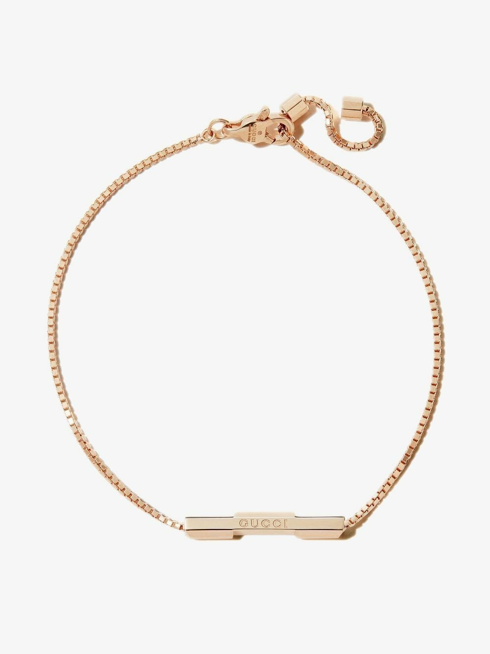 Gucci 18kt Rose Gold Link To Love Logo Bar Bracelet Gucci