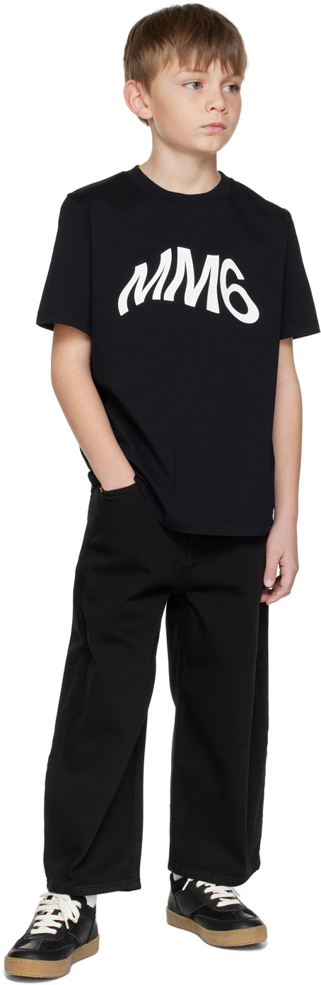 MM6 Maison Margiela Kids Black Button Jeans MM6 Maison Margiela