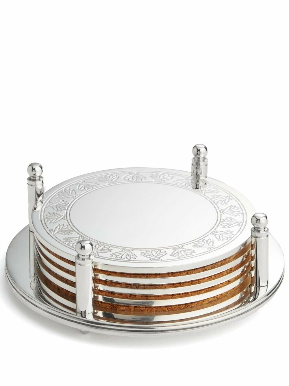 Soho Home Silver-Tone Rochester Engraved Coaster Set Soho Home