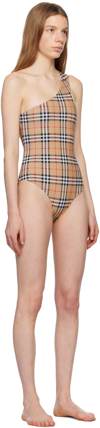 Burberry Beige Check Swimsuit Burberry