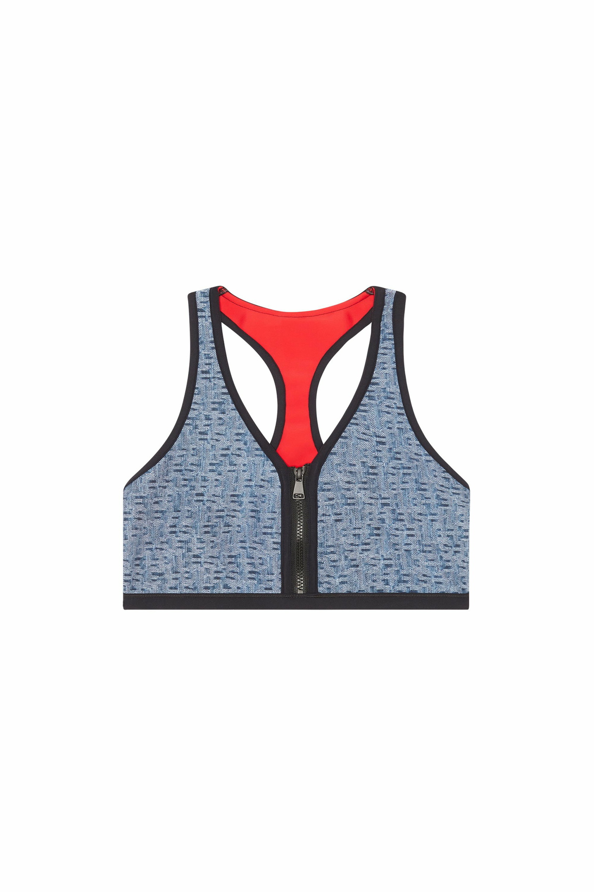 Diesel Sporty bikini top with monogram print - Bras Womens in Blue Diesel