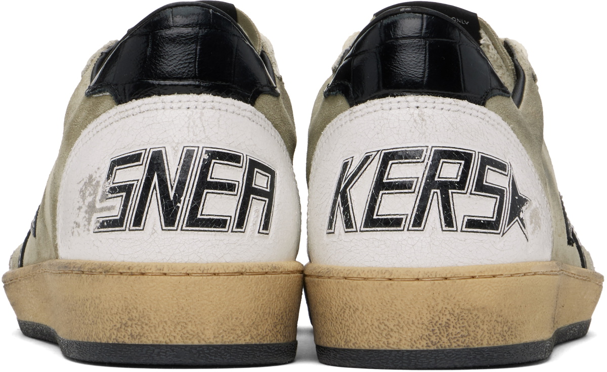 Golden Goose Gray & White Ball Star Sneakers Golden Goose Deluxe Brand