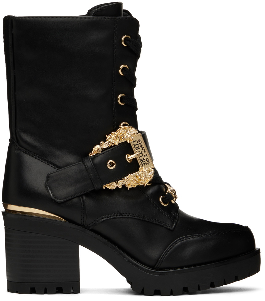Versace Jeans Couture Black Mia Baroque Boots Versace
