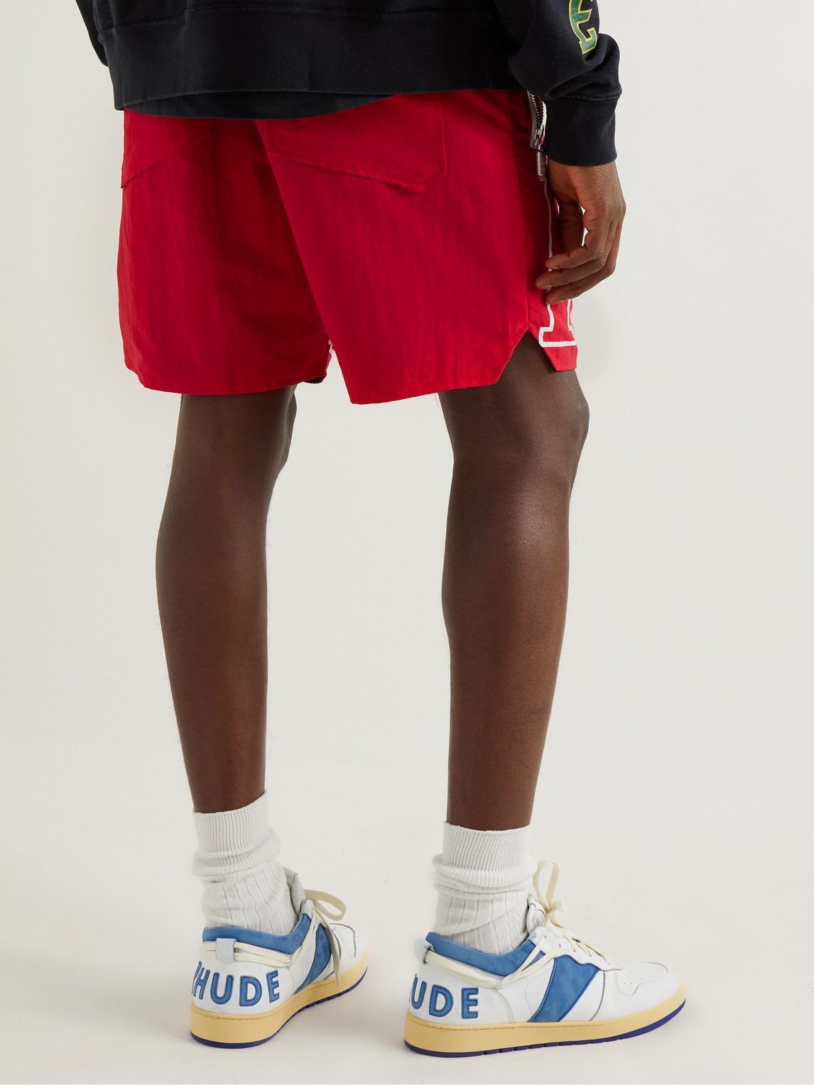 Rhude - Logo-Print Shell Drawstring Shorts - Red Rhude