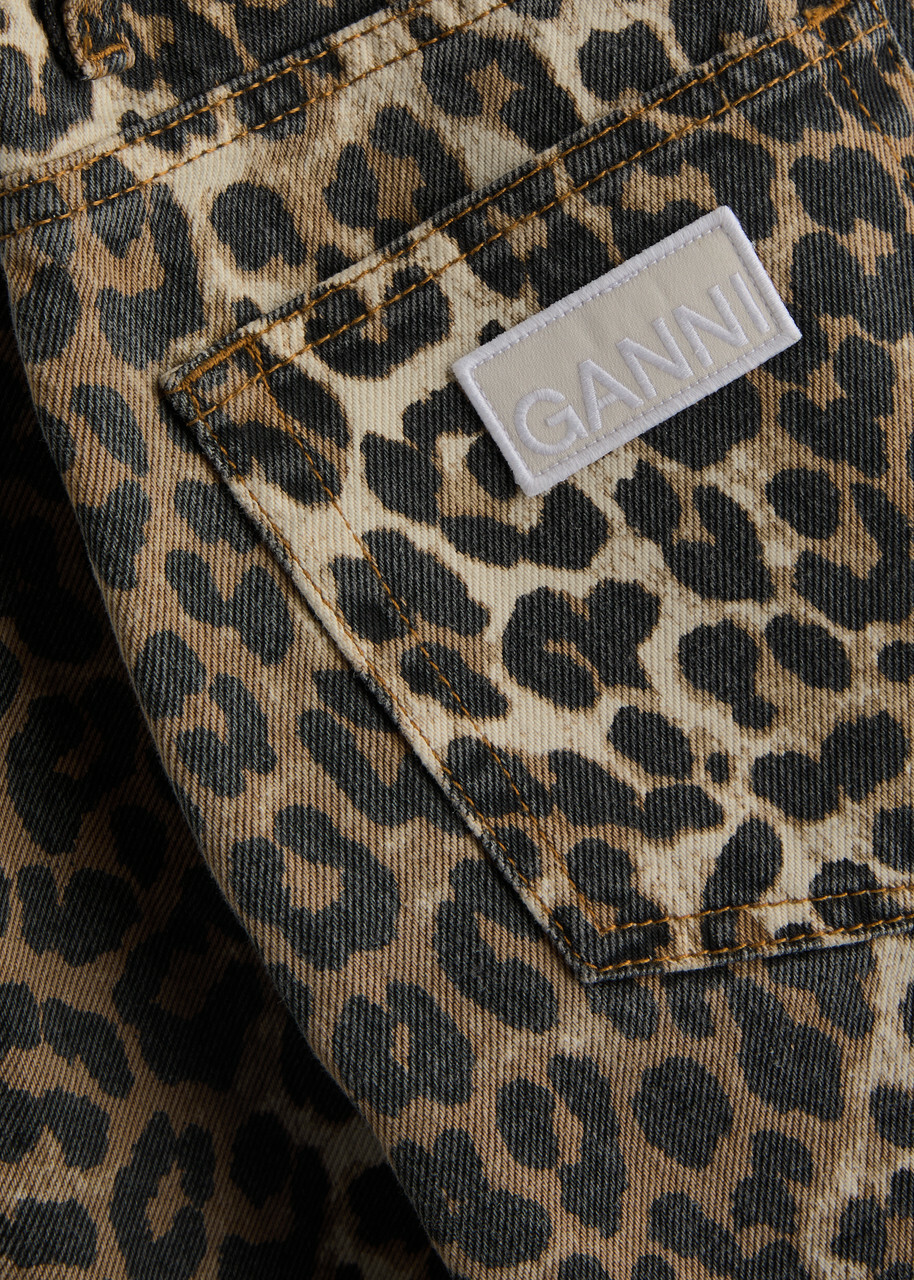 Ganni Leopard-print Barrel-leg Jeans GANNI
