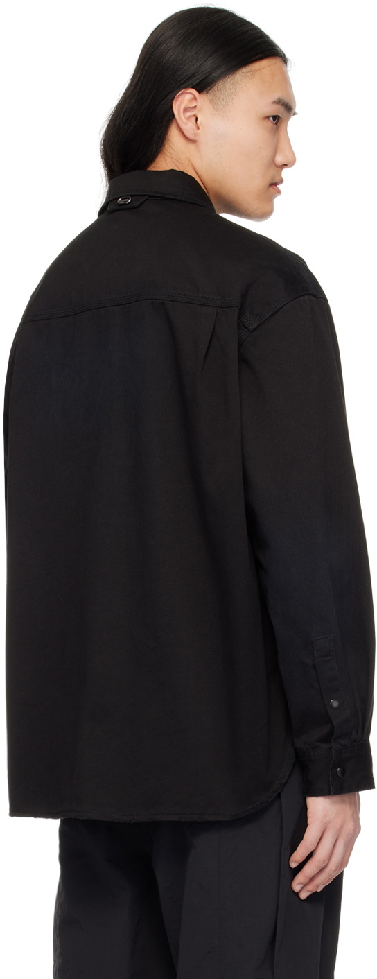 Solid Homme Black Sandwashed Shirt Solid Homme