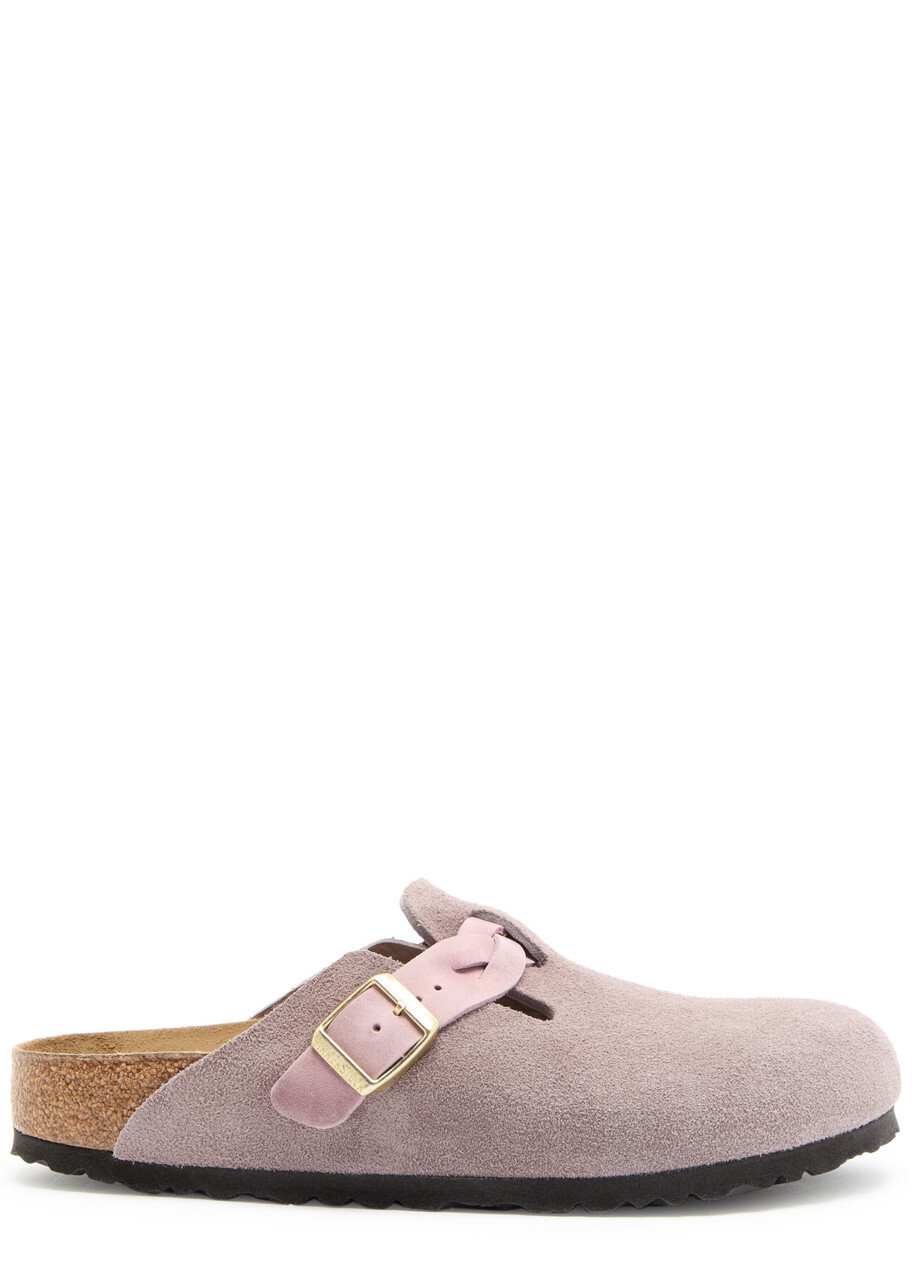 Birkenstock Boston Two-toned Suede Sliders Lilac Birkenstock