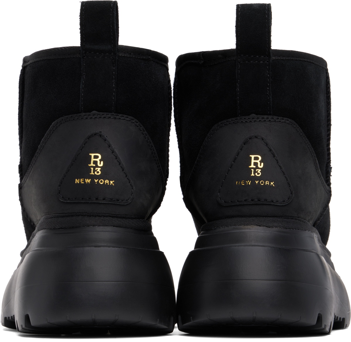 R13 Black Chunky Shearling Boots R13