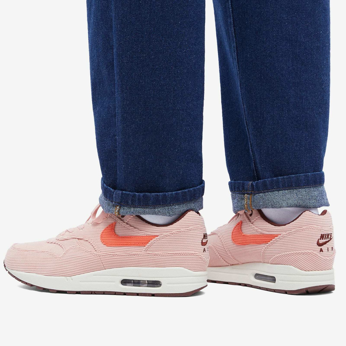 Nike Men's Air Max 1 PRM Sneakers in Coral Stardust/Oxen Brown Nike