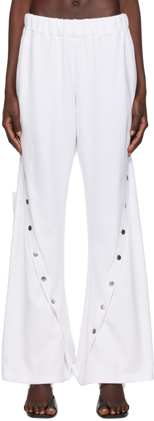 Jade Cropper White Press-Stud Lounge Pants Jade Cropper