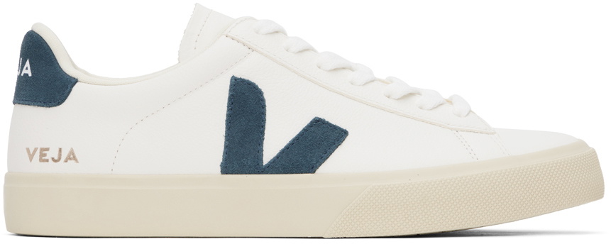 VEJA White & Blue Campo Leather Sneakers VEJA