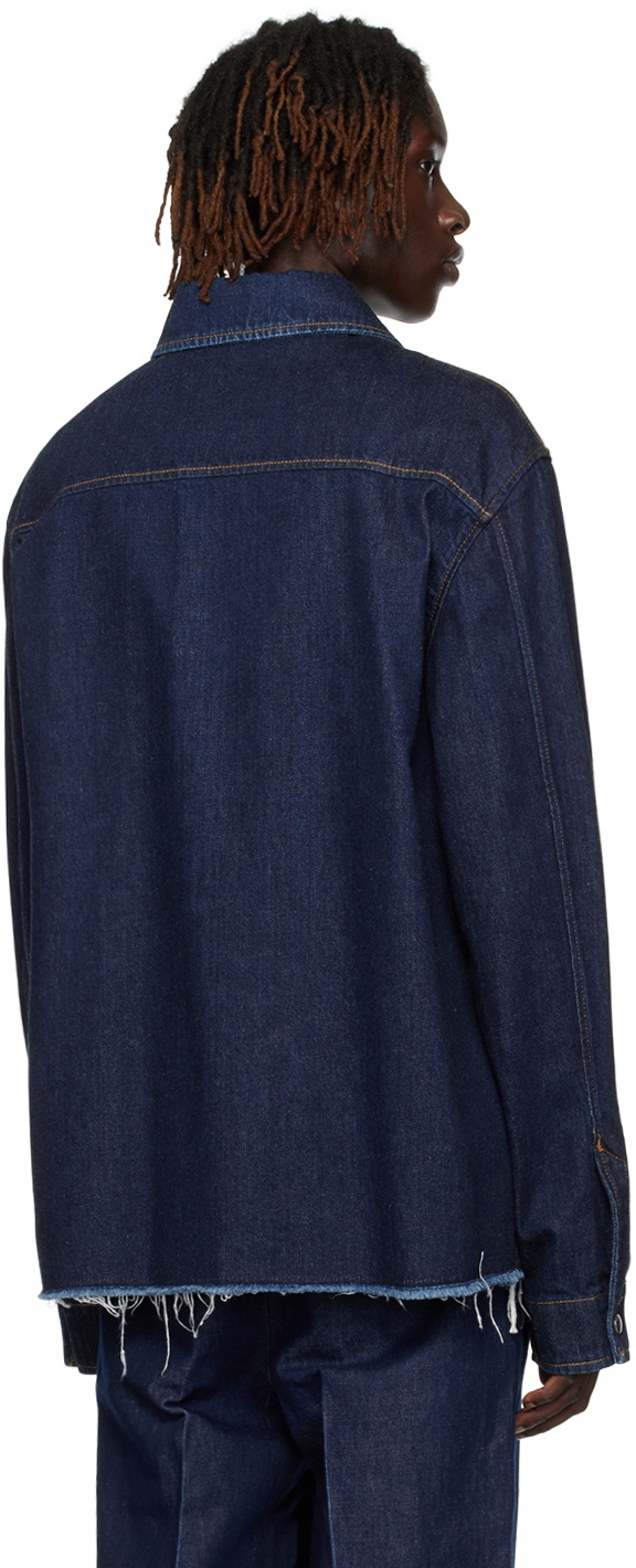 Lanvin Blue Zip Denim Shirt Lanvin