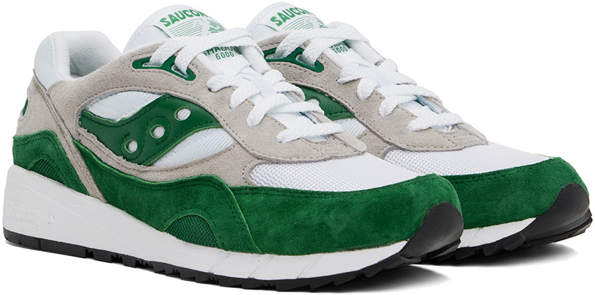 Saucony White & Green Shadow 6000 Sneakers Saucony