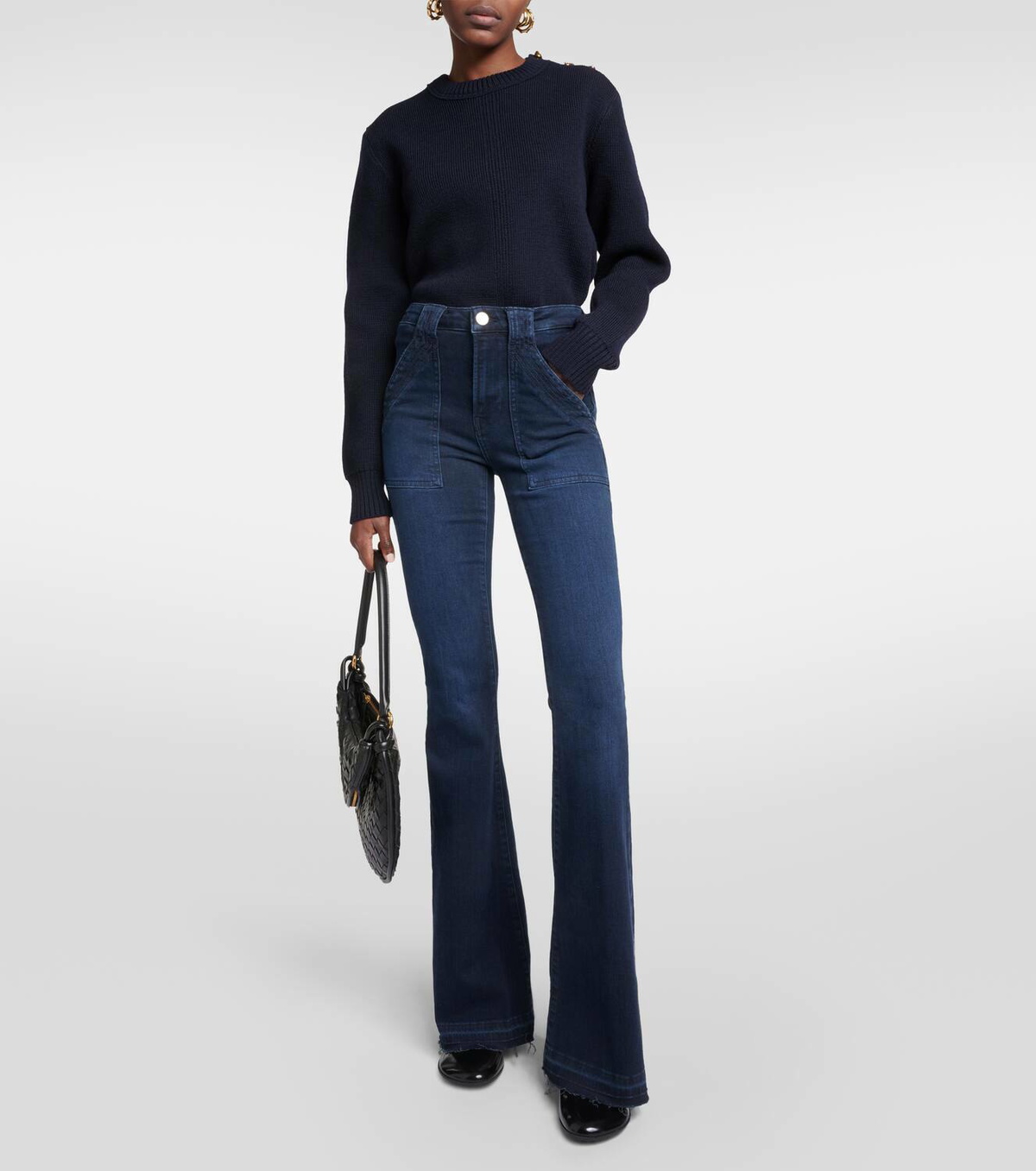 Frame Trapunto high-rise flared jeans Frame Denim