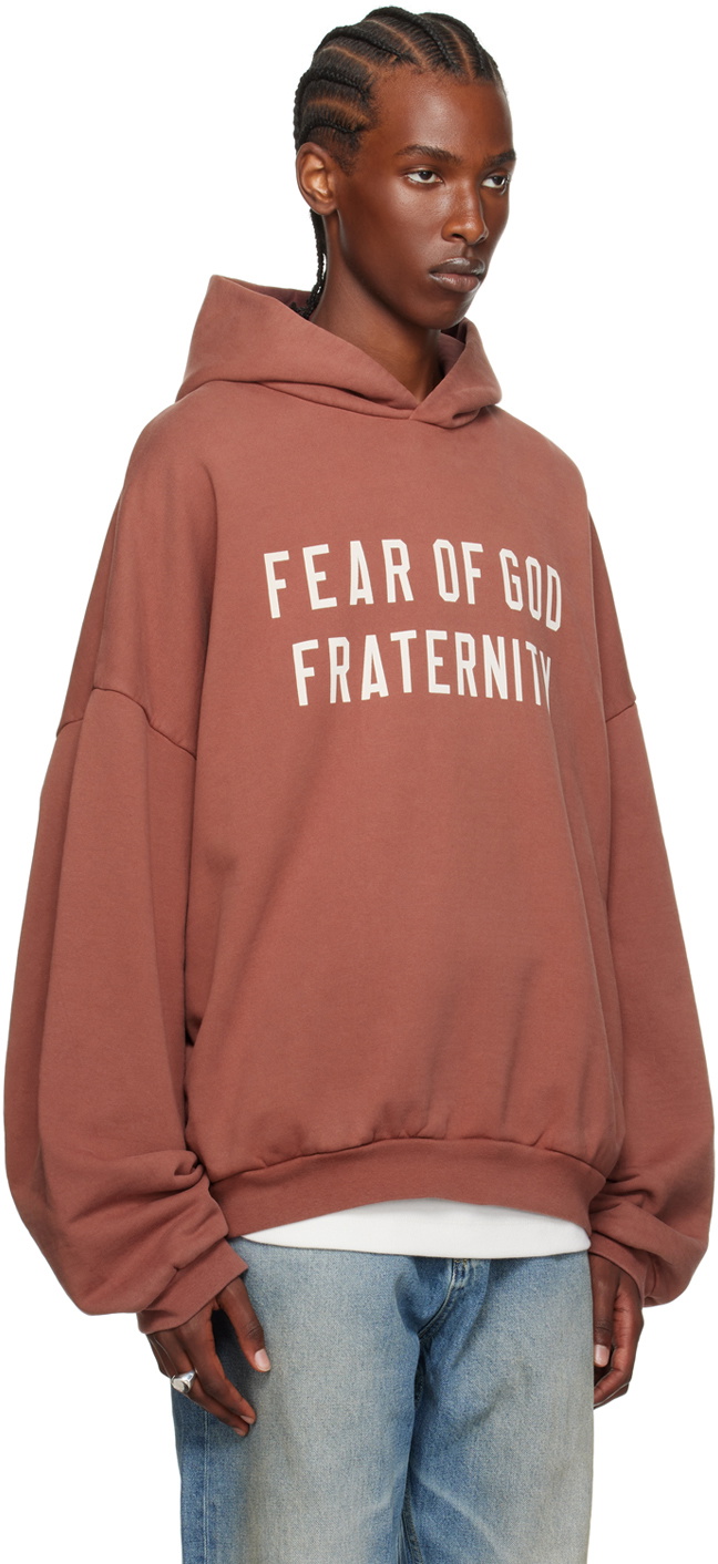 Fear of God ESSENTIALS Burgundy Heavyweight Hoodie Fear Of God Essentials