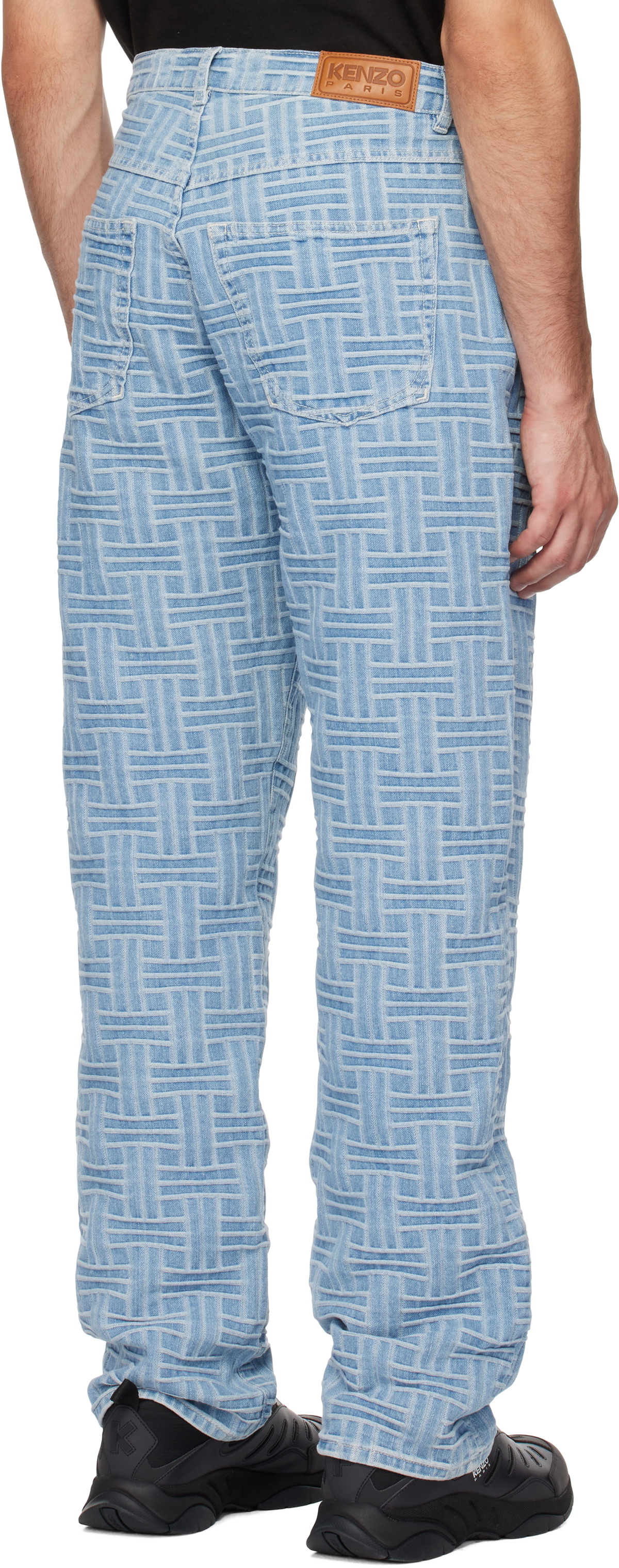 Kenzo Blue Kenzo Paris Weave Botan Loose Fit Jeans Kenzo