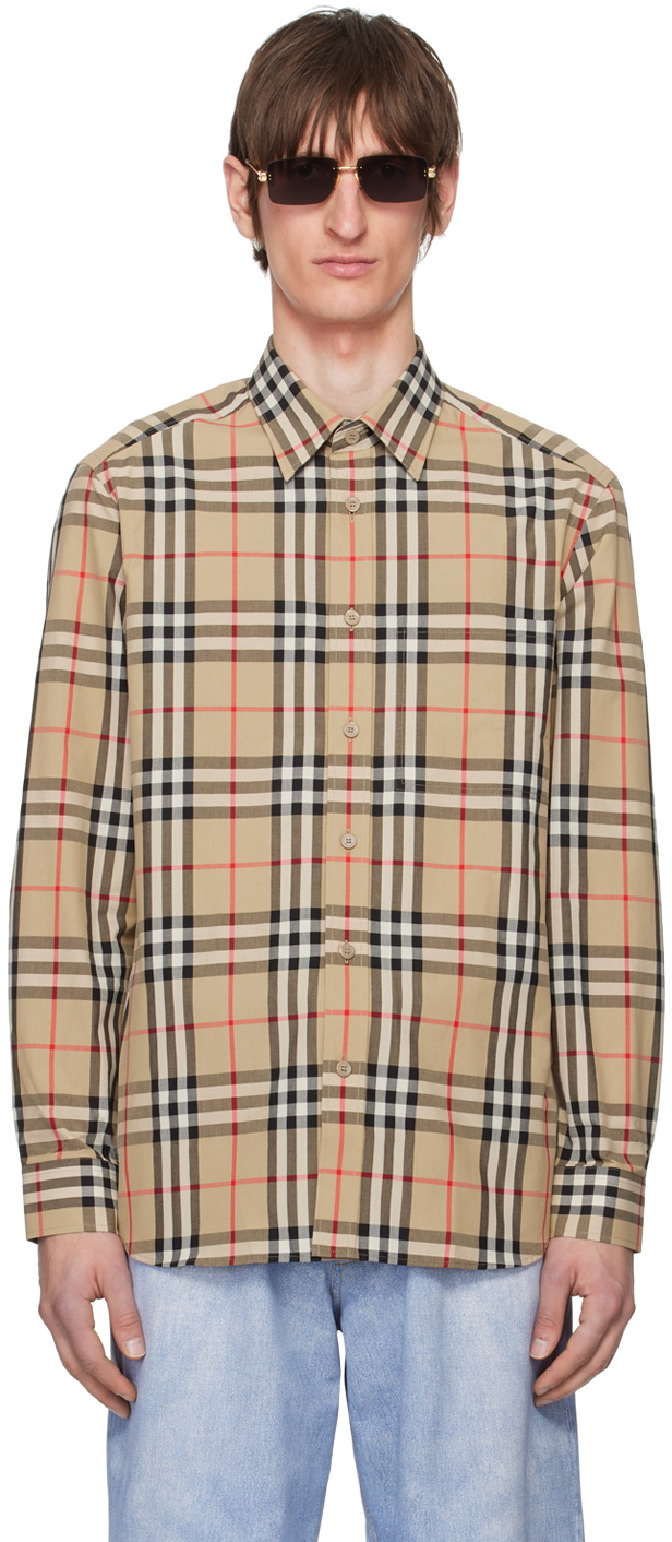 Burberry Beige Check Shirt Burberry