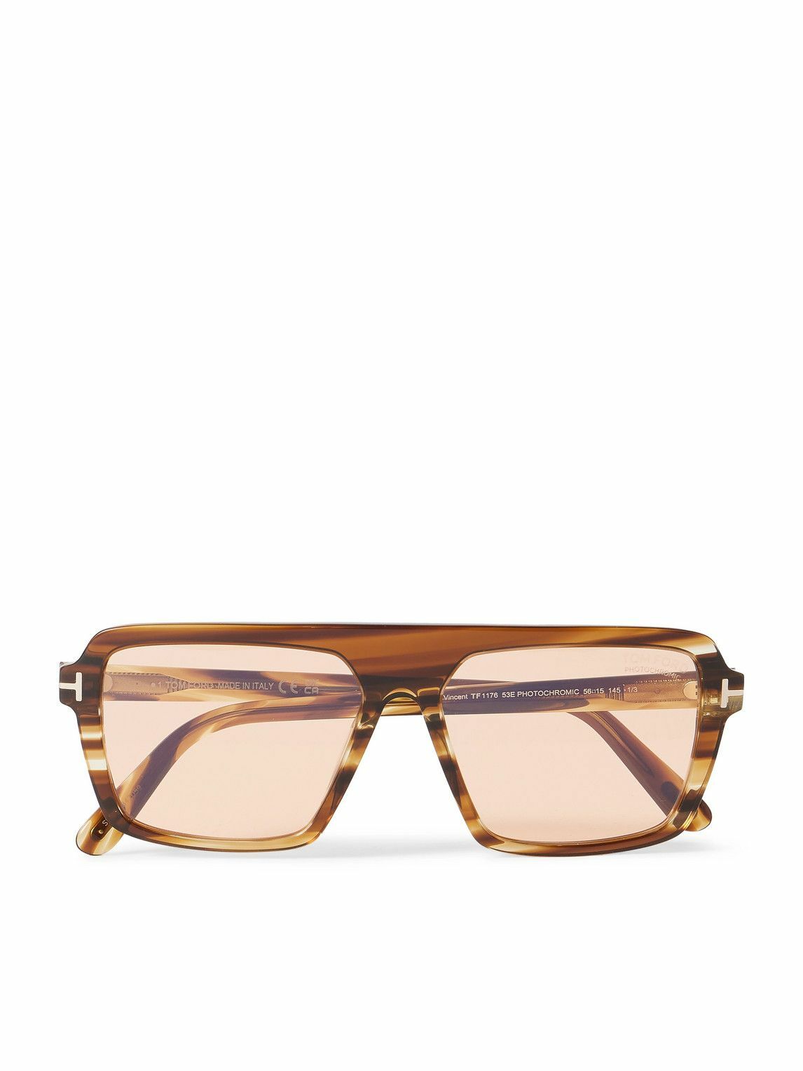 TOM FORD - Vincent D-Frame Marbled Acetate Sunglasses TOM FORD