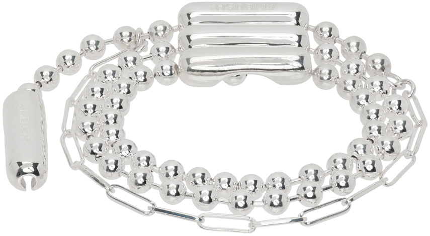 AMBUSH Silver Triple Ball Chain Bracelet Ambush