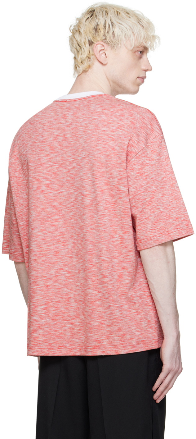 Lanvin Red Heathered-Effect T-Shirt Lanvin