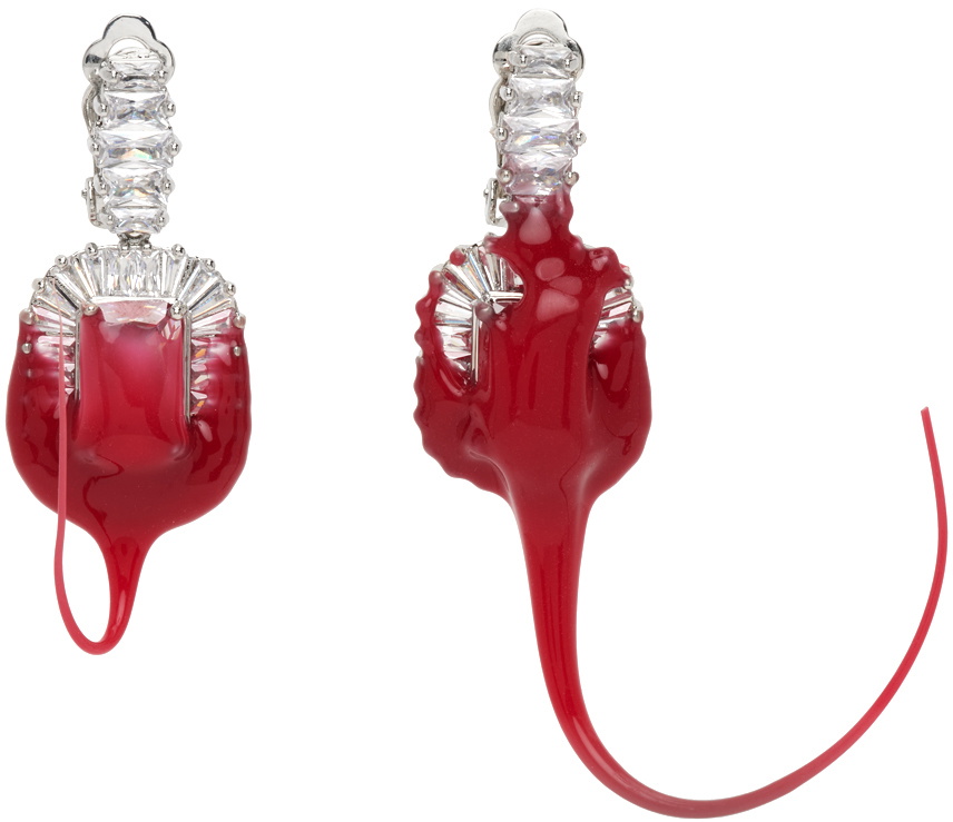 Ottolinger Pink Rubberized Earrings Ottolinger