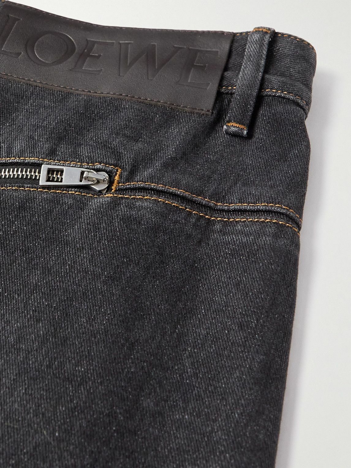 Loewe - Puzzle Cropped Leather-Trimmed Jeans - Gray Loewe Loewe - Puzzle Cropped Leather-Trimmed Jeans - Gray Loewe
