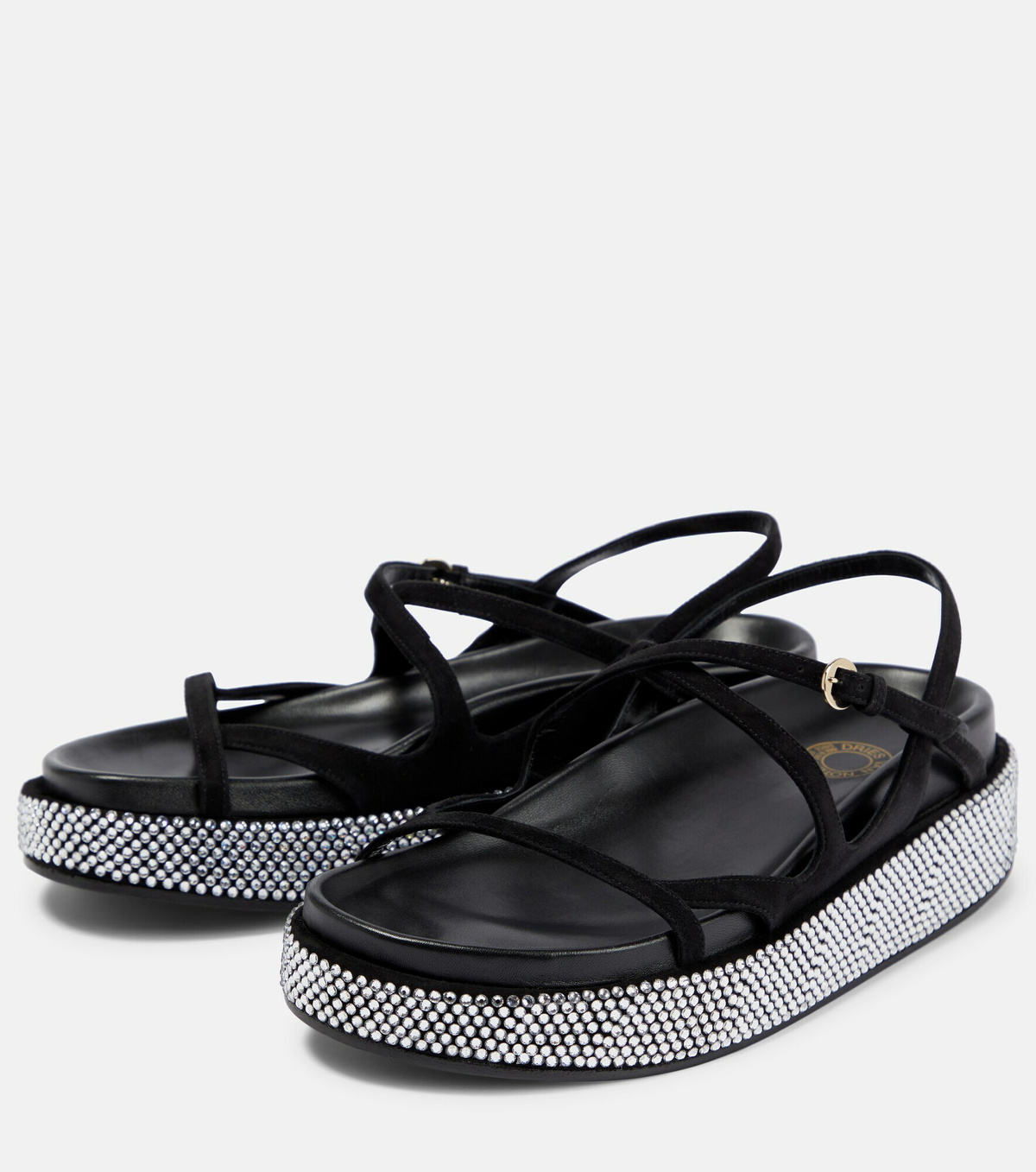 Dries Van Noten - Embellished platform leather sandals Dries Van Noten