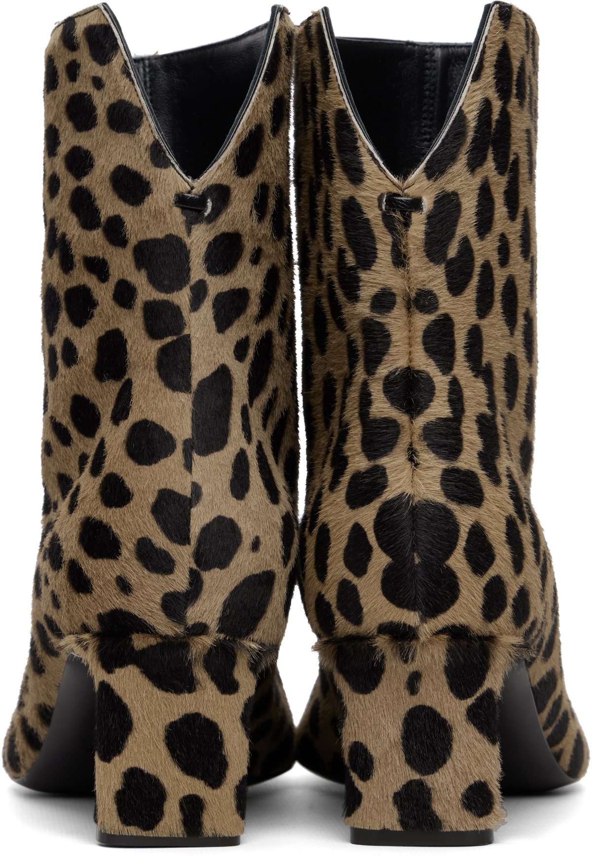 KHAITE Beige & Black Ona Ankle Boots Khaite
