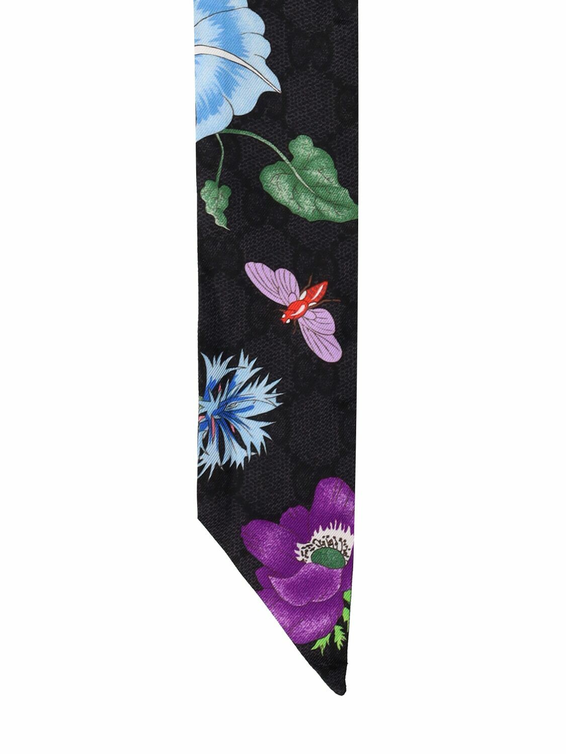 GUCCI - Flora Silk Twill Neck Bow Gucci