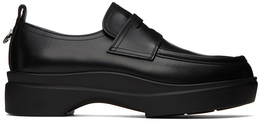 Solid Homme Black Leather Loafers Solid Homme