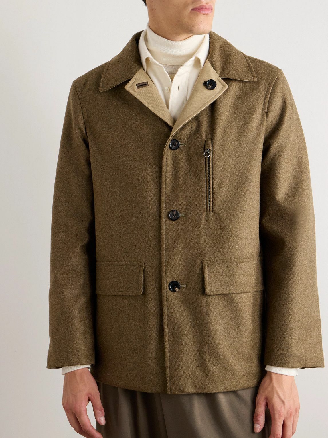 Loro Piana - Yudakai Caban Wool and Cotton-Blend Gabardine Overshirt - Brown Loro Piana