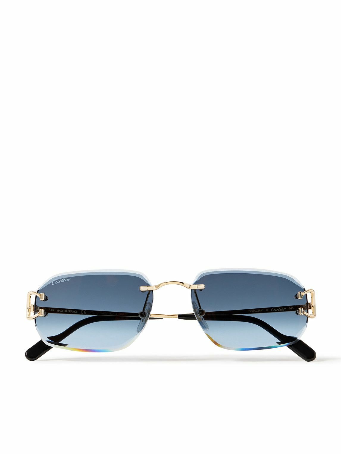 Cartier Eyewear - Signature C Rimless Rectangular-Frame Gold-Tone ...
