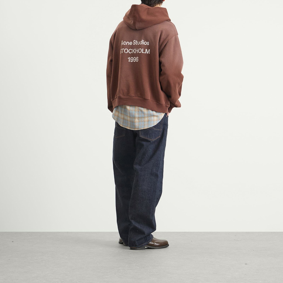 Acne Studios Men's 1996 Washed Hoodie in Chocolate Brown Acne Studios