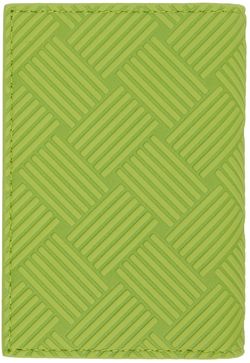 Bottega Veneta Green Embossed Flap Card Holder Bottega Veneta
