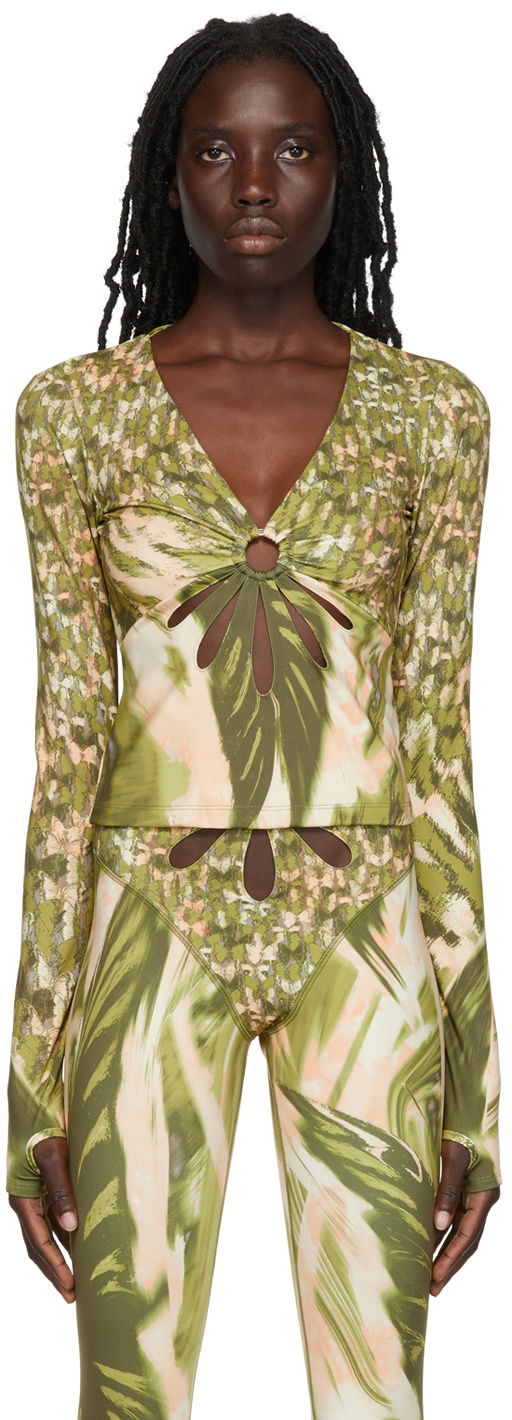 Collina Strada SSENSE Exclusive Green Top Collina Strada