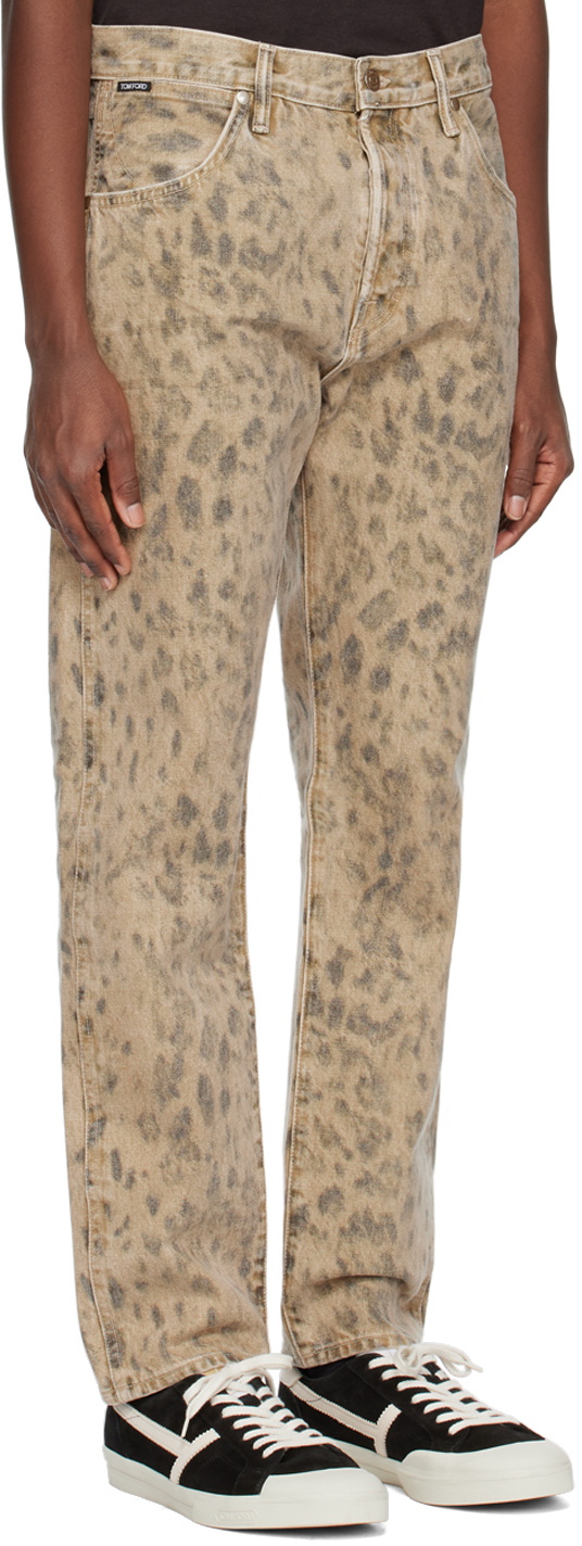 TOM FORD Tan Leopard Jeans TOM FORD