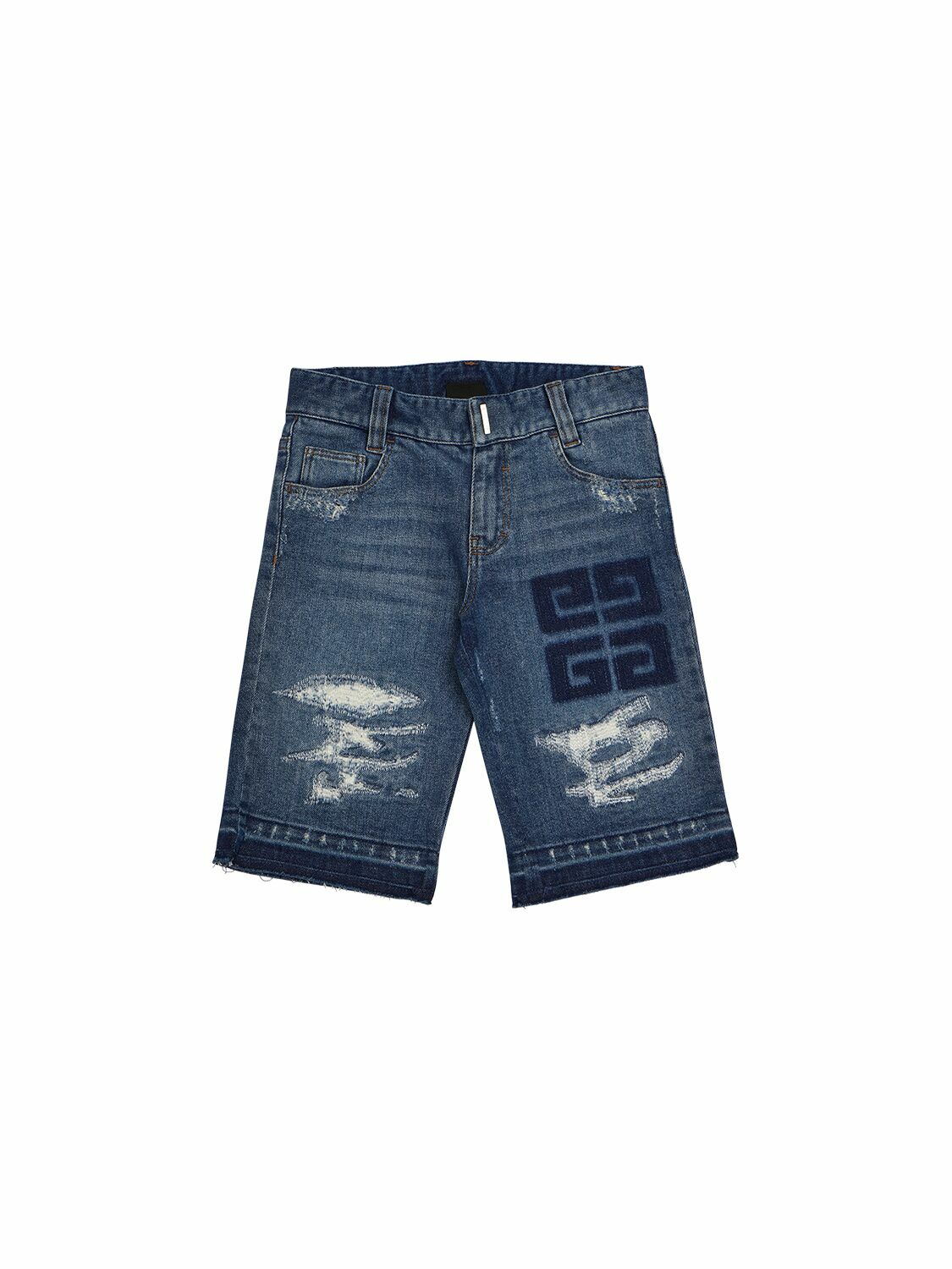 GIVENCHY Distressed Cotton Denim Shorts Givenchy