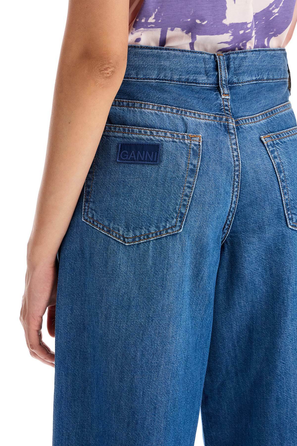 GANNI lightweight denim wide leg jeans Blue GANNI