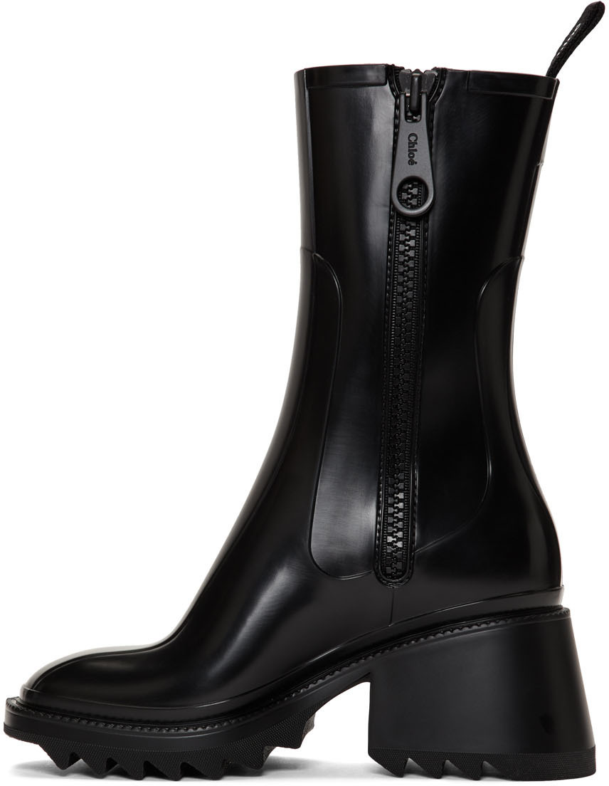 Chloé Black PVC Betty Rain Boots Chloe