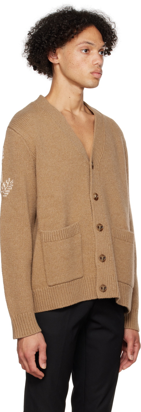 Burberry Tan Equestrian Knight Cardigan Burberry
