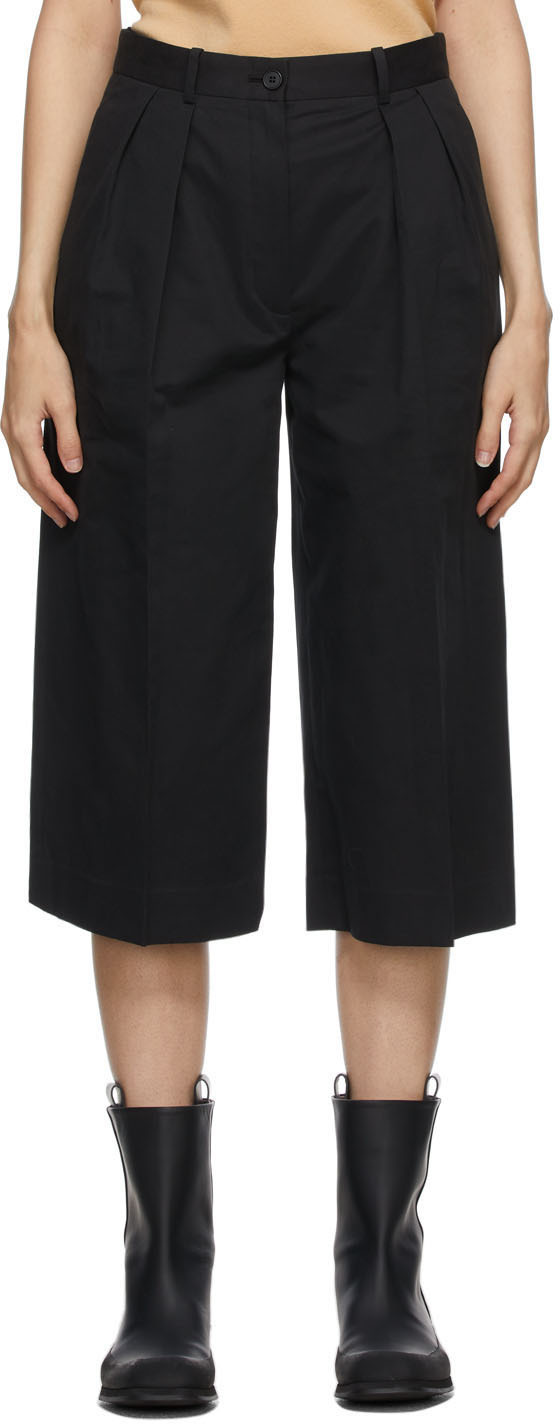 The Row Black Cotton Lisa Shorts The Row