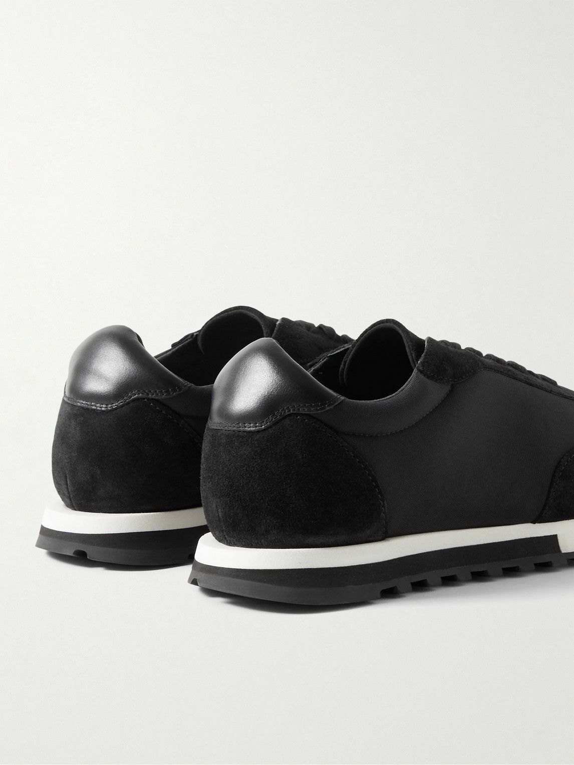 The Row - Owen Leather- and Suede-Trimmed Nylon Sneakers - Black The Row