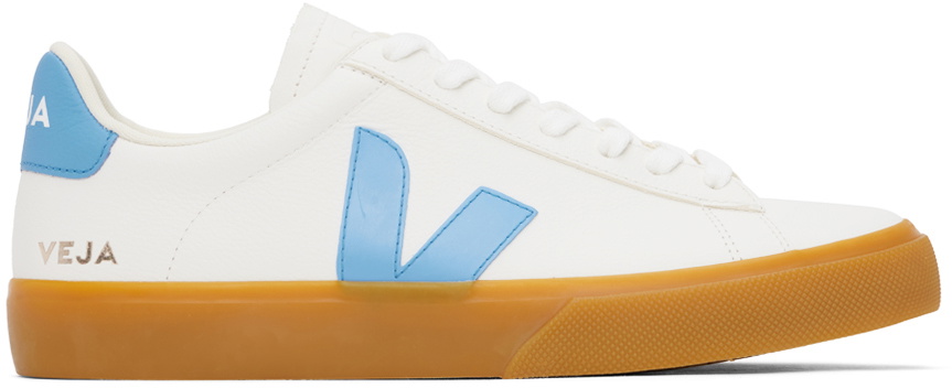VEJA White & Blue Campo Leather Sneakers VEJA