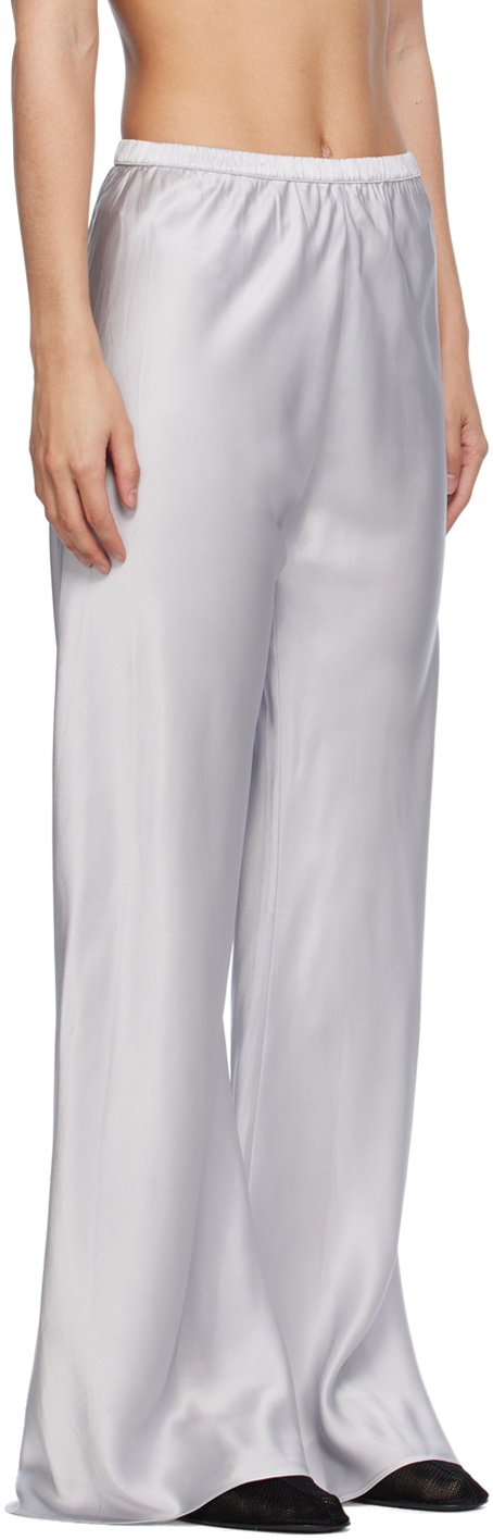 Silk Laundry Gray Bias-Cut Lounge Pants Silk Laundry