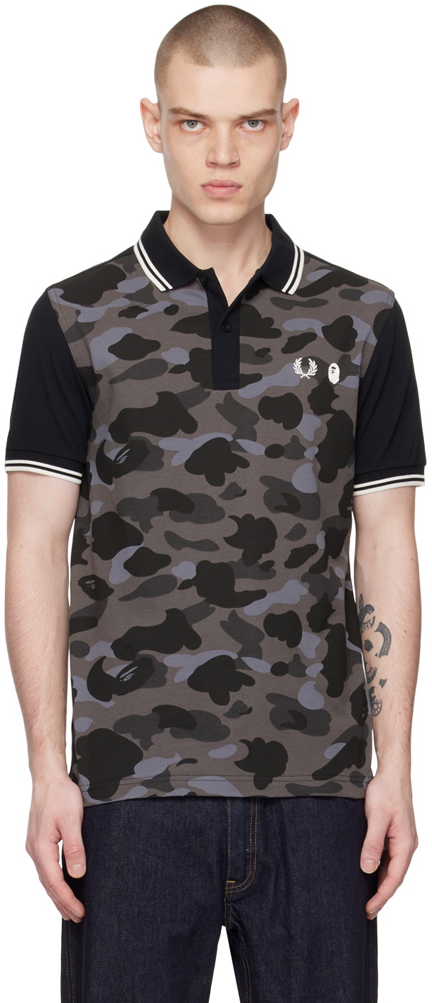BAPE Black Fred Perry Edition Camo Polo A Bathing Ape