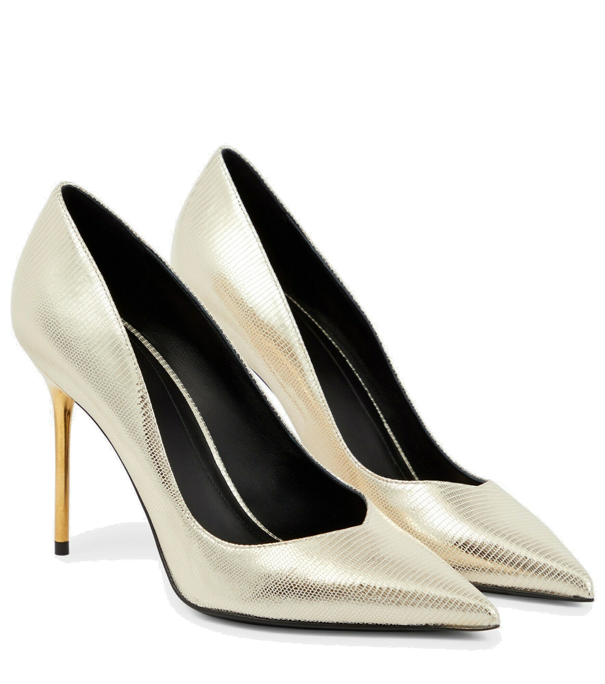Balmain - Ruby snake-effect leather pumps Balmain