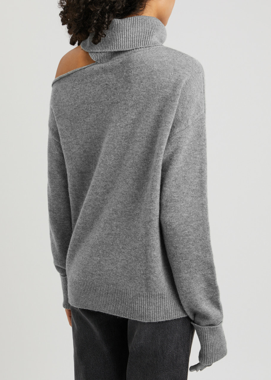 Paige Raundi Cut-out Wool-blend Jumper Grey Paige