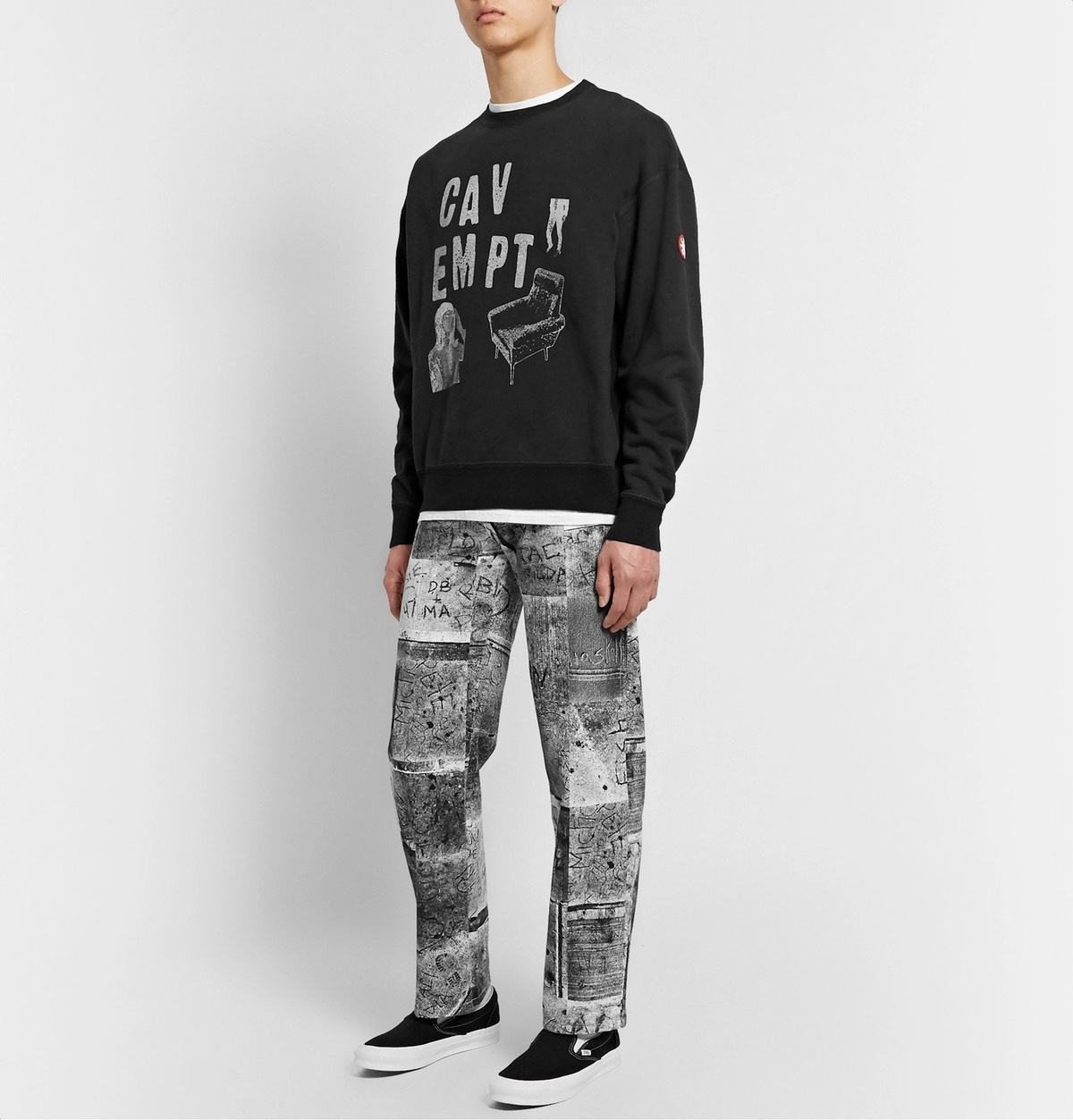 Cav Empt - Logo-Appliquéd Printed Loopback Cotton-Jersey Sweatshirt ...