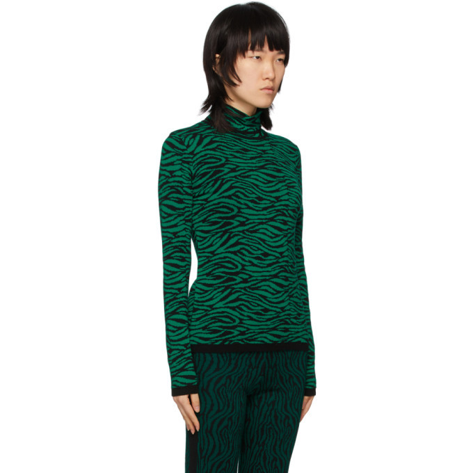 Victor Glemaud Green and Black Victoria Merino Turtleneck Victor Glemaud